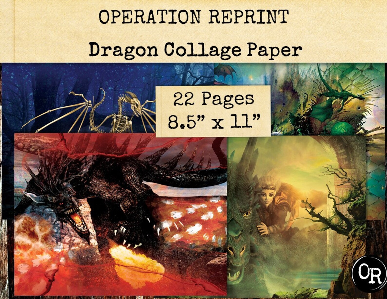 Dragon Collage Paper 22 Sheets for Decoupage Mystical - Etsy
