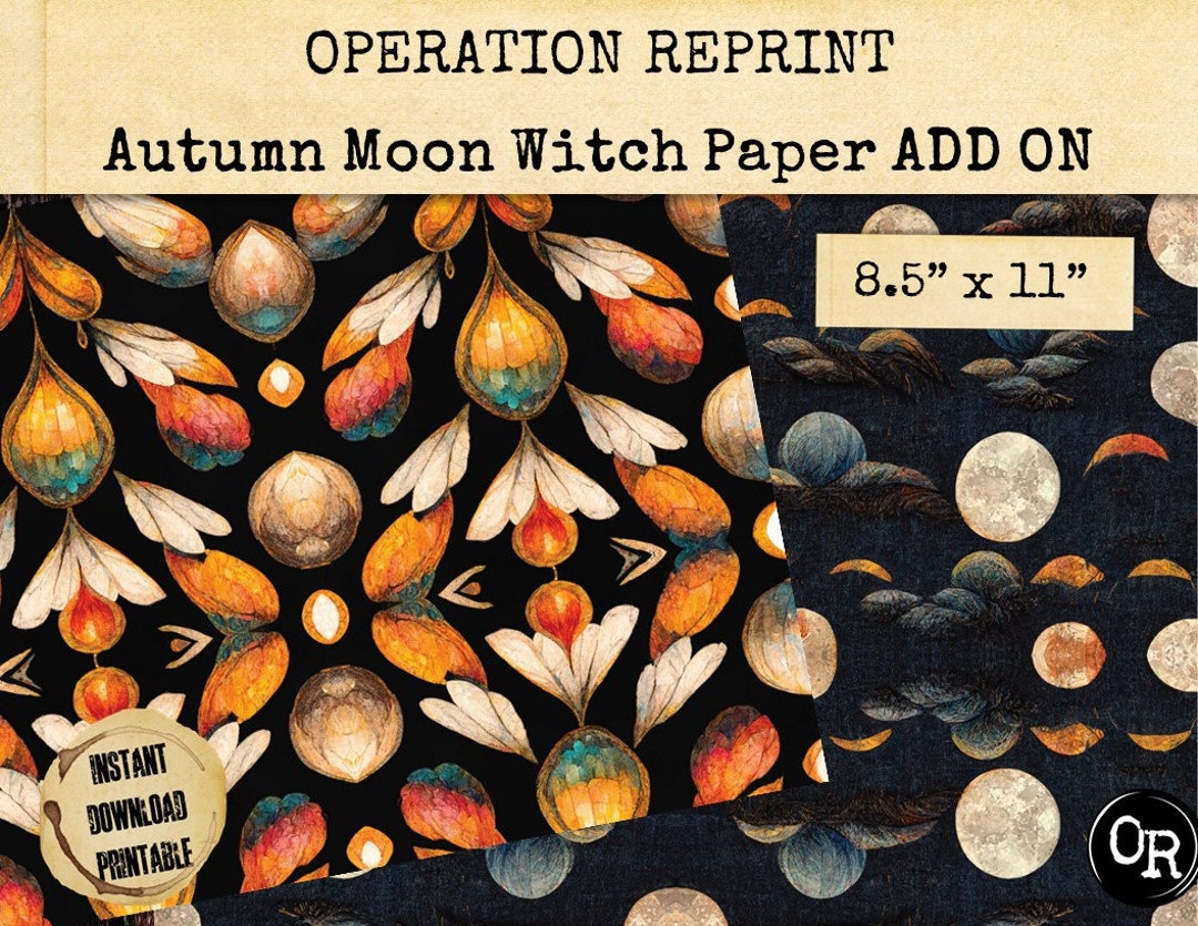 Autumn Moon Witch Junk Journal 32 Sheets of Witchy Lunar Witchcore ...
