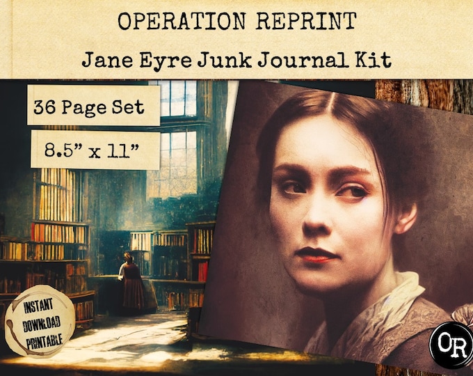 Jane Eyre Junk Journal Pages, Jane Austen, Romantic Dark Academia Book ...