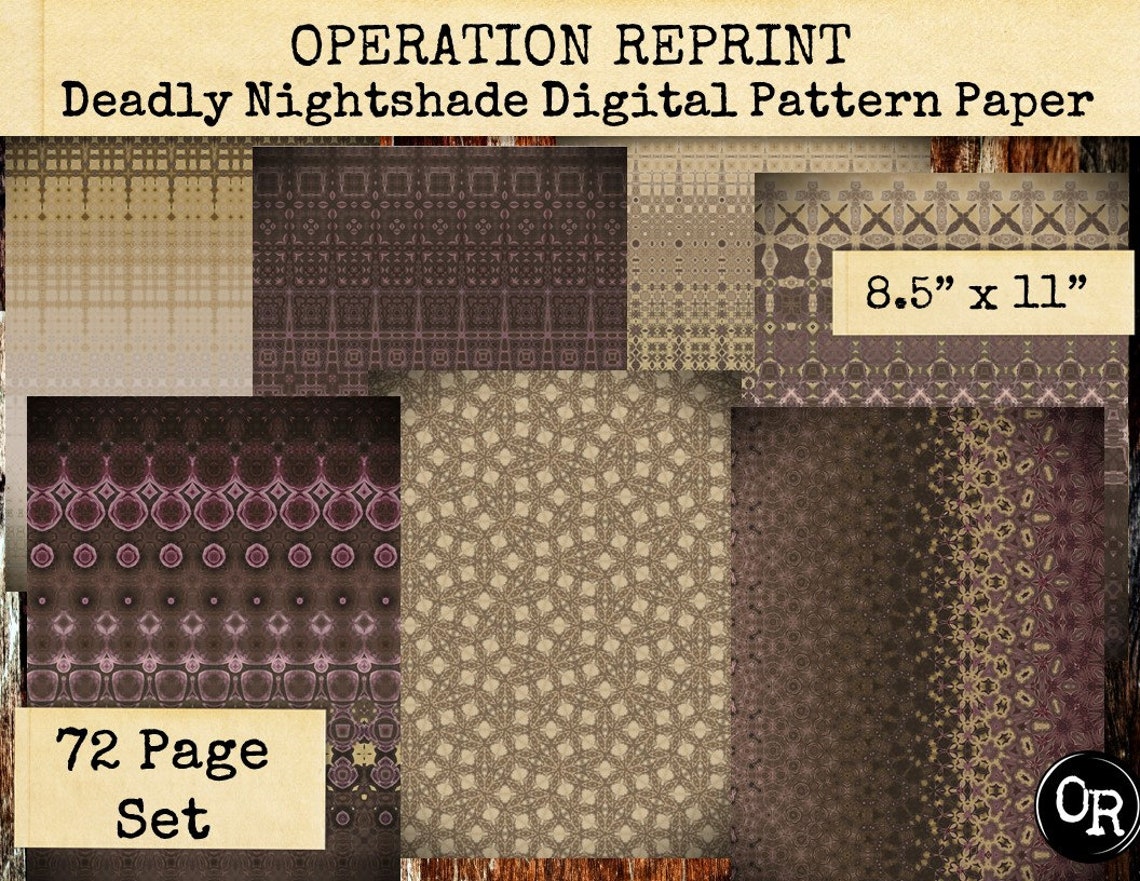 Nightshade Witch Digital Paper Pattern 72 Page Set Grunge - Etsy