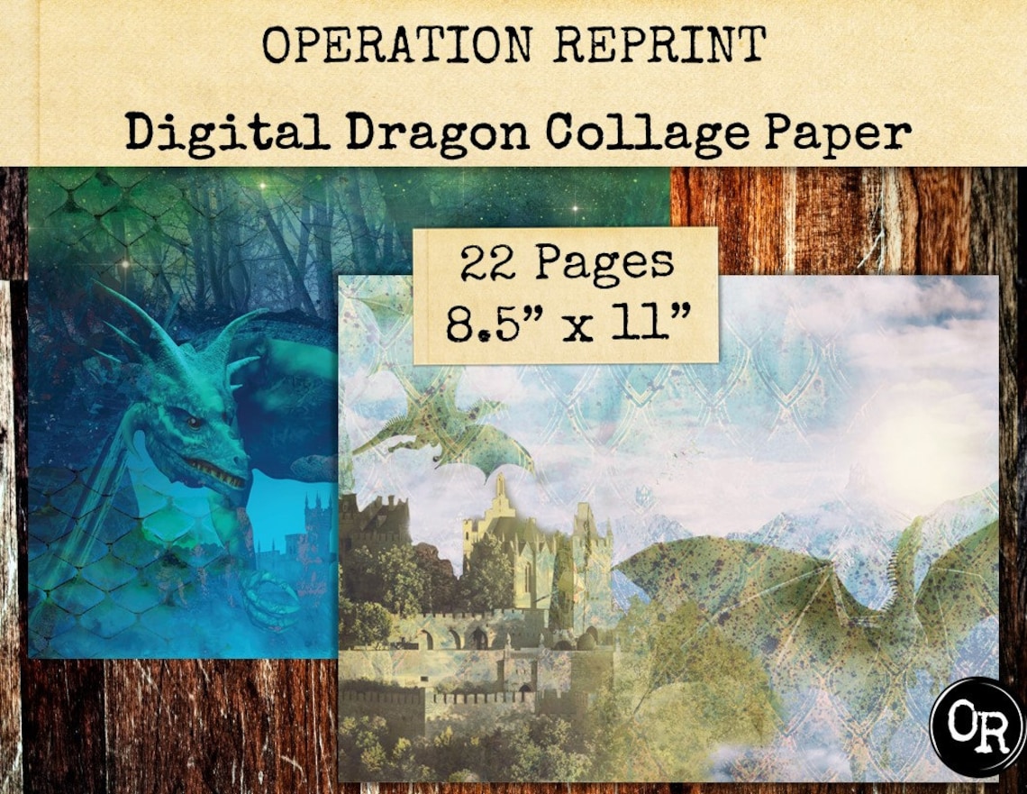 Dragon Collage Paper 22 Sheets for Decoupage Mystical - Etsy