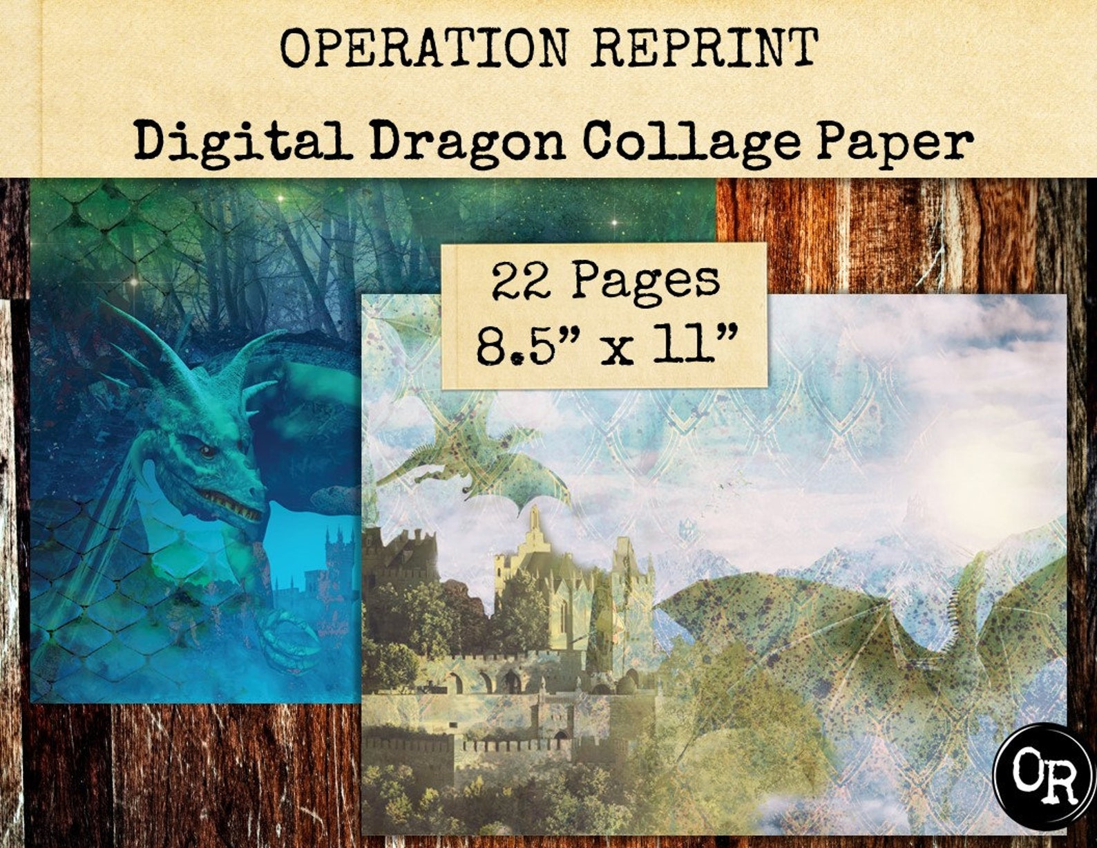 Dragon Collage Paper 22 Sheets for Decoupage Mystical - Etsy