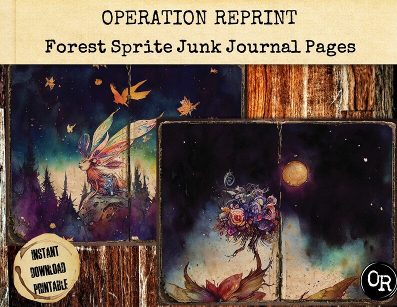 Dark Forest Sprite Junk Journal 14 Pages of Fantasy Woodland - Etsy