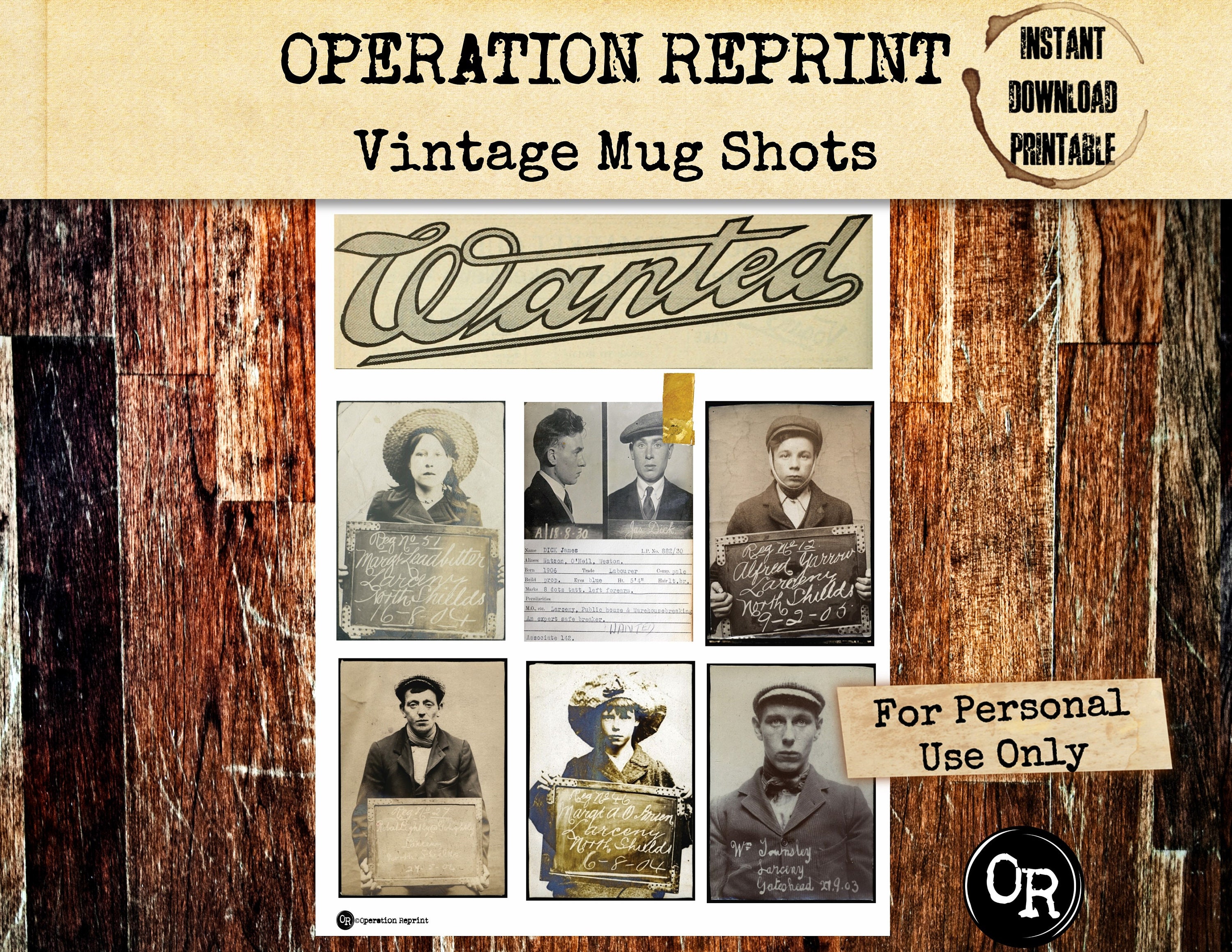 Vintage Criminal Mug Shots Mugshots Photos Collage ATC Cards | Etsy UK