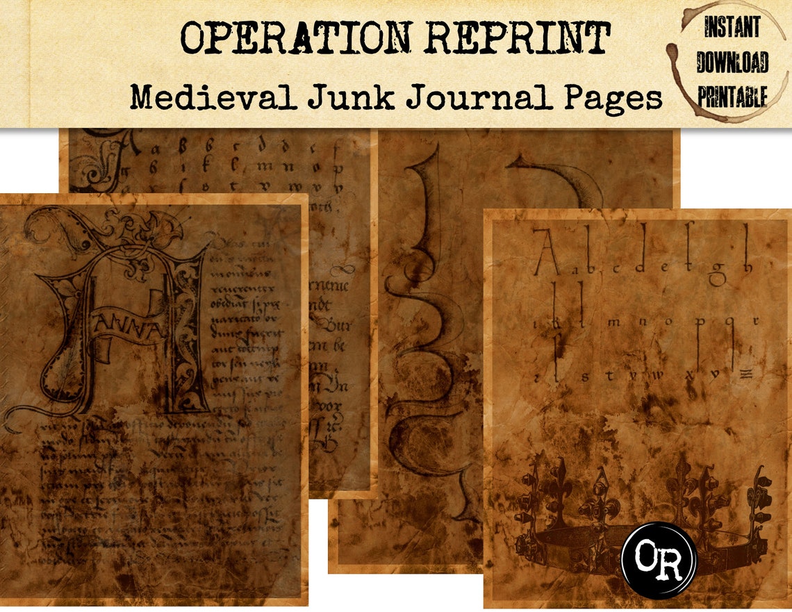 Ancient Junk Journal Pages Medieval Ephemera Paper Fantasy - Etsy