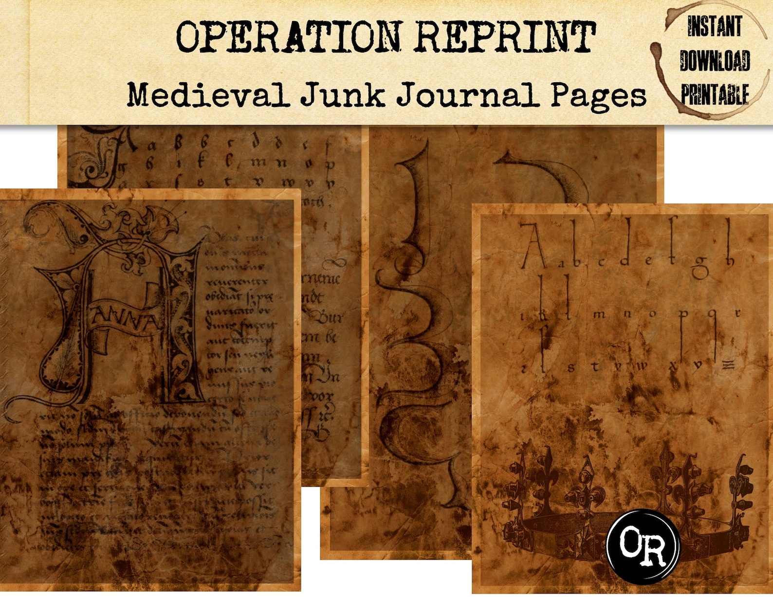 Ancient Junk Journal Pages Medieval Ephemera Paper Fantasy - Etsy