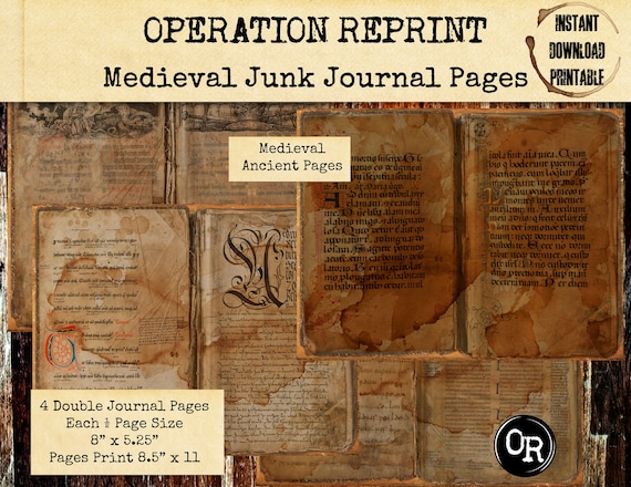 Medieval Junk Journal Pages Ancient Ephemera Paper Fantasy | Etsy