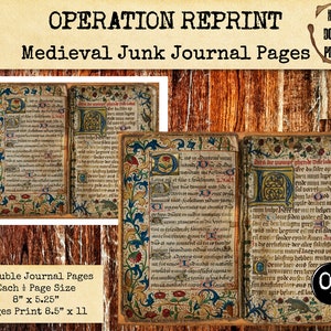 Medieval Junk Journal Pages, Illuminated Ephemera Paper, Fantasy Diary ...