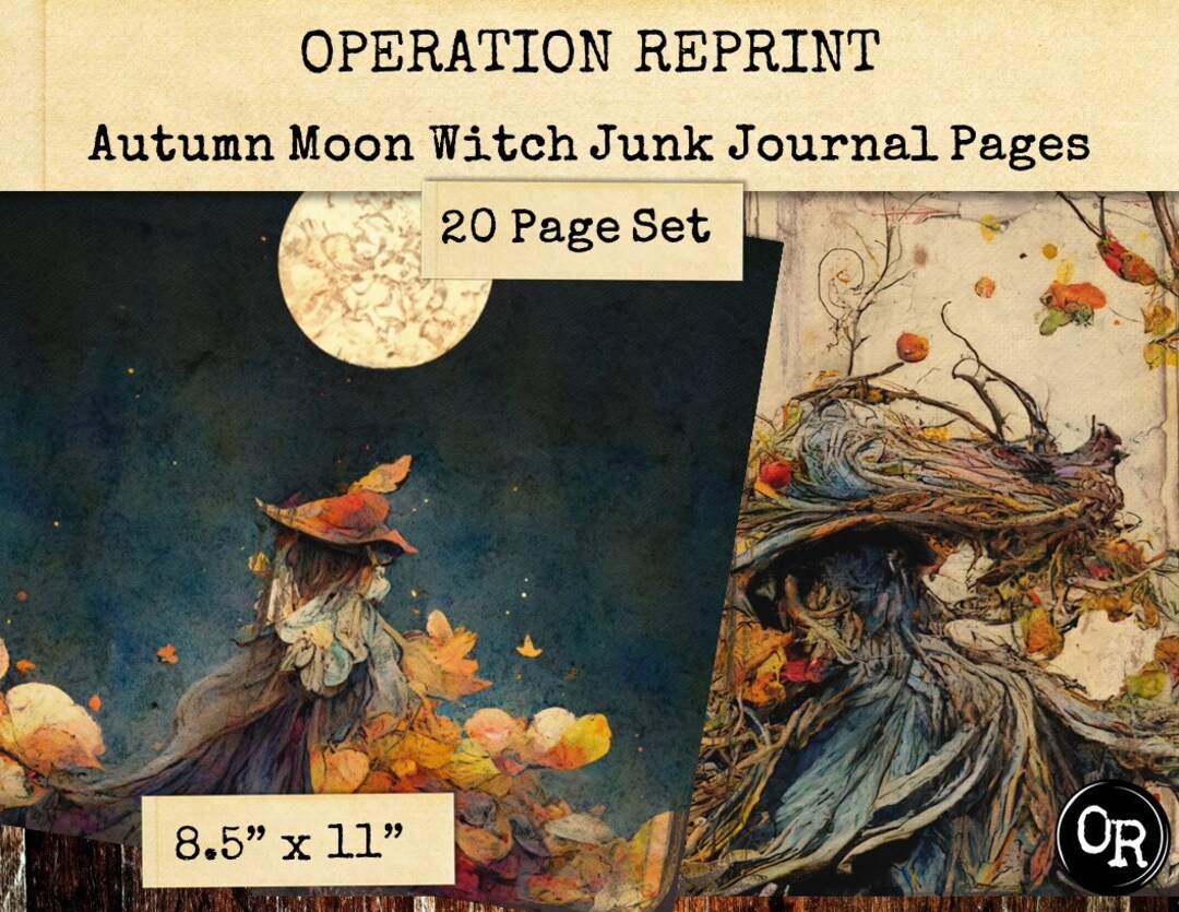 Autumn Moon Witch Junk Journal 20 Pages of Witchy Lunar Witchcore ...