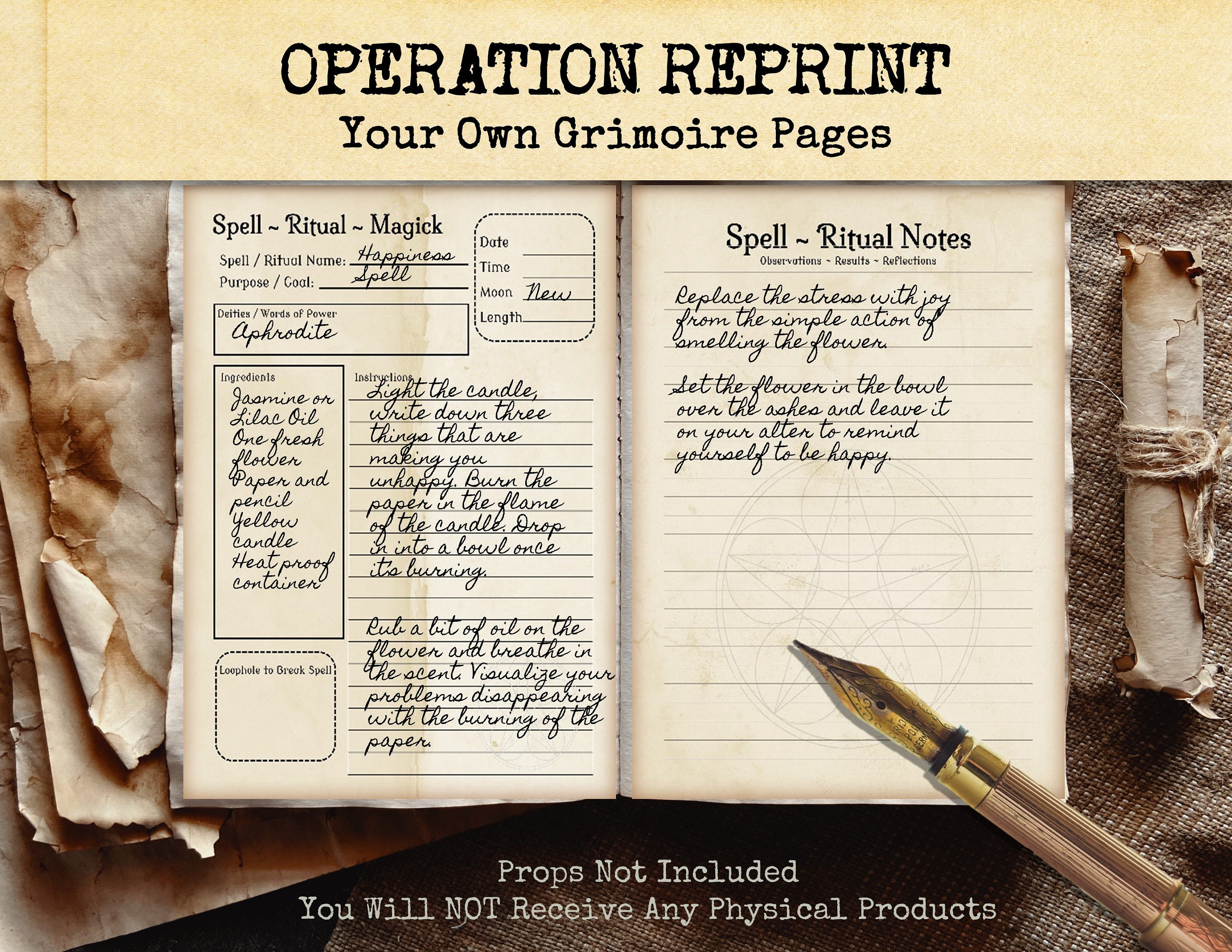 Grimoire Pages, Spell Book, Witch Journal, Witchcraft Printable ...