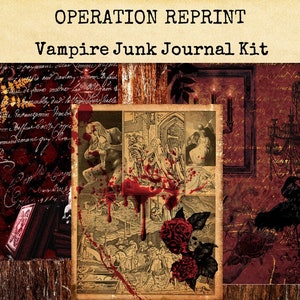Vampire Junk Journal Kit 20 Pages, Gothic Grunge, PDF and JPEG Digital ...