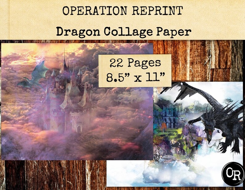 Dragon Collage Paper 22 Sheets for Decoupage Mystical - Etsy