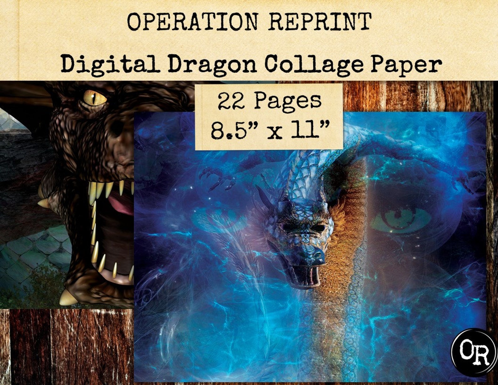 Dragon Collage Paper 22 Sheets for Decoupage Mystical - Etsy