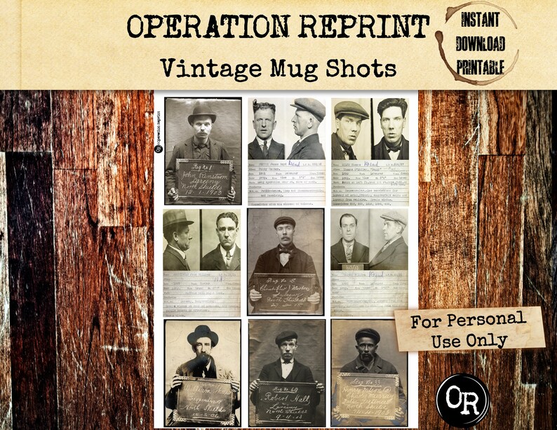 Vintage Criminal Mug Shots Mugshots Photos Collage ATC Cards | Etsy