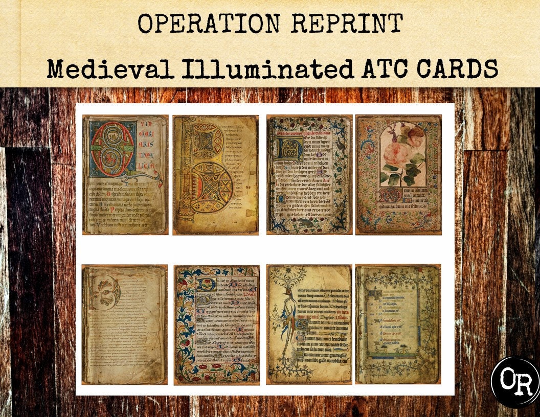 Medieval Illuminated ATC Cards PDF and JPEG Digital Download - Etsy