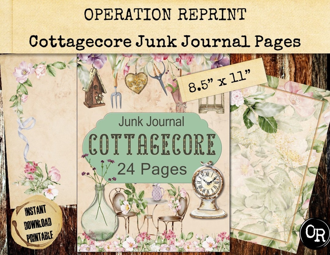 Cottagecore Lifestyle Junk Journal Kit Pages 24 Pages Grandmacore ...