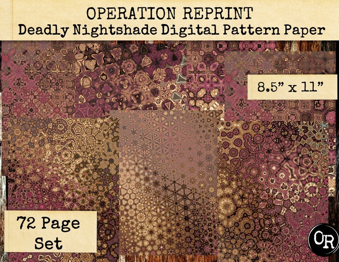 Nightshade Witch Digital Paper Pattern 72 Page Set Grunge - Etsy