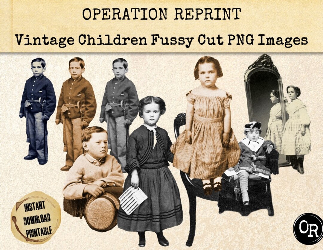Digi People Photographs Fussy Cut Ephemera Children Digital Download ...