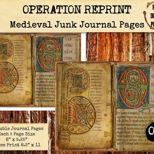 Medieval Junk Journal Pages, Illuminated Ephemera Paper, Fantasy Diary ...