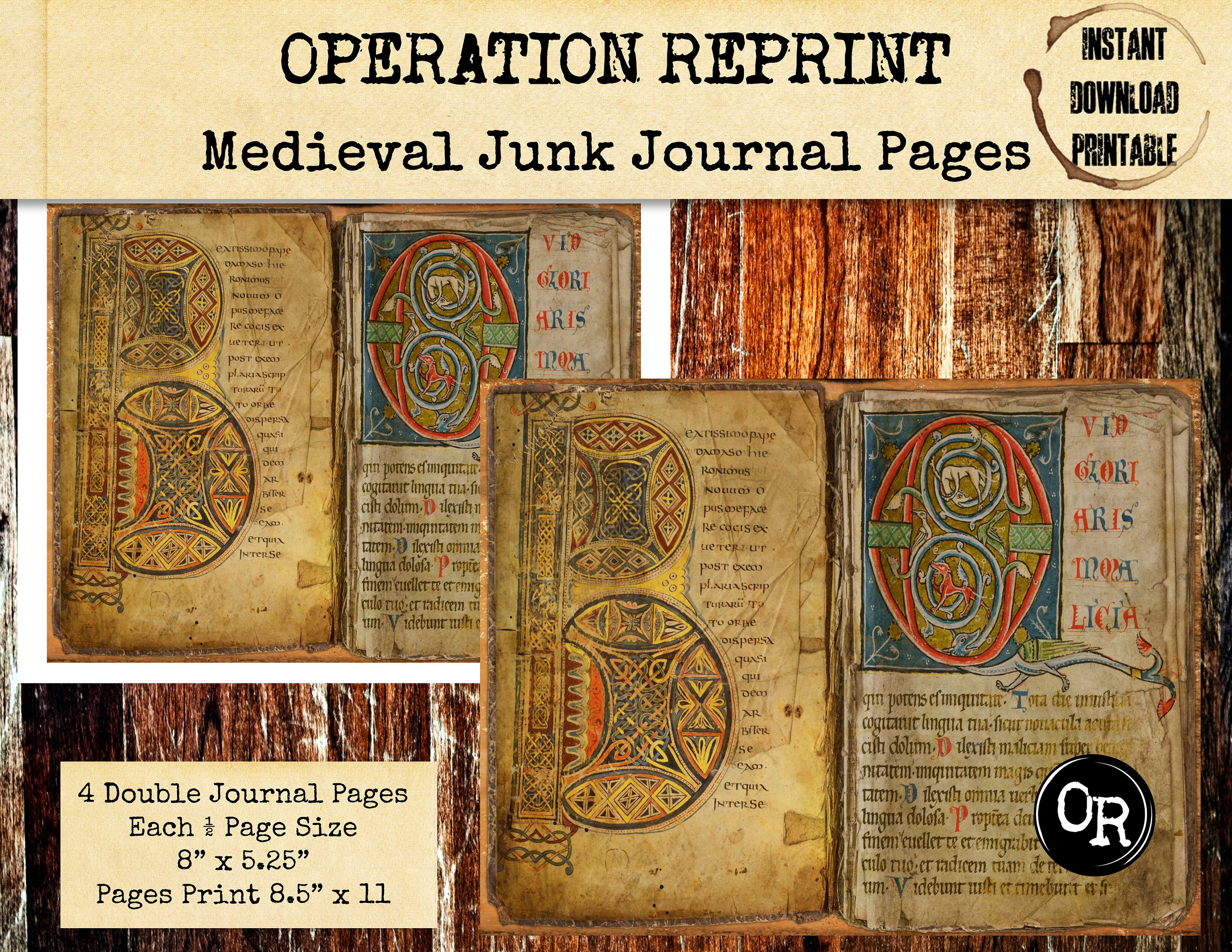 Medieval Junk Journal Pages Illuminated Ephemera Paper | Etsy