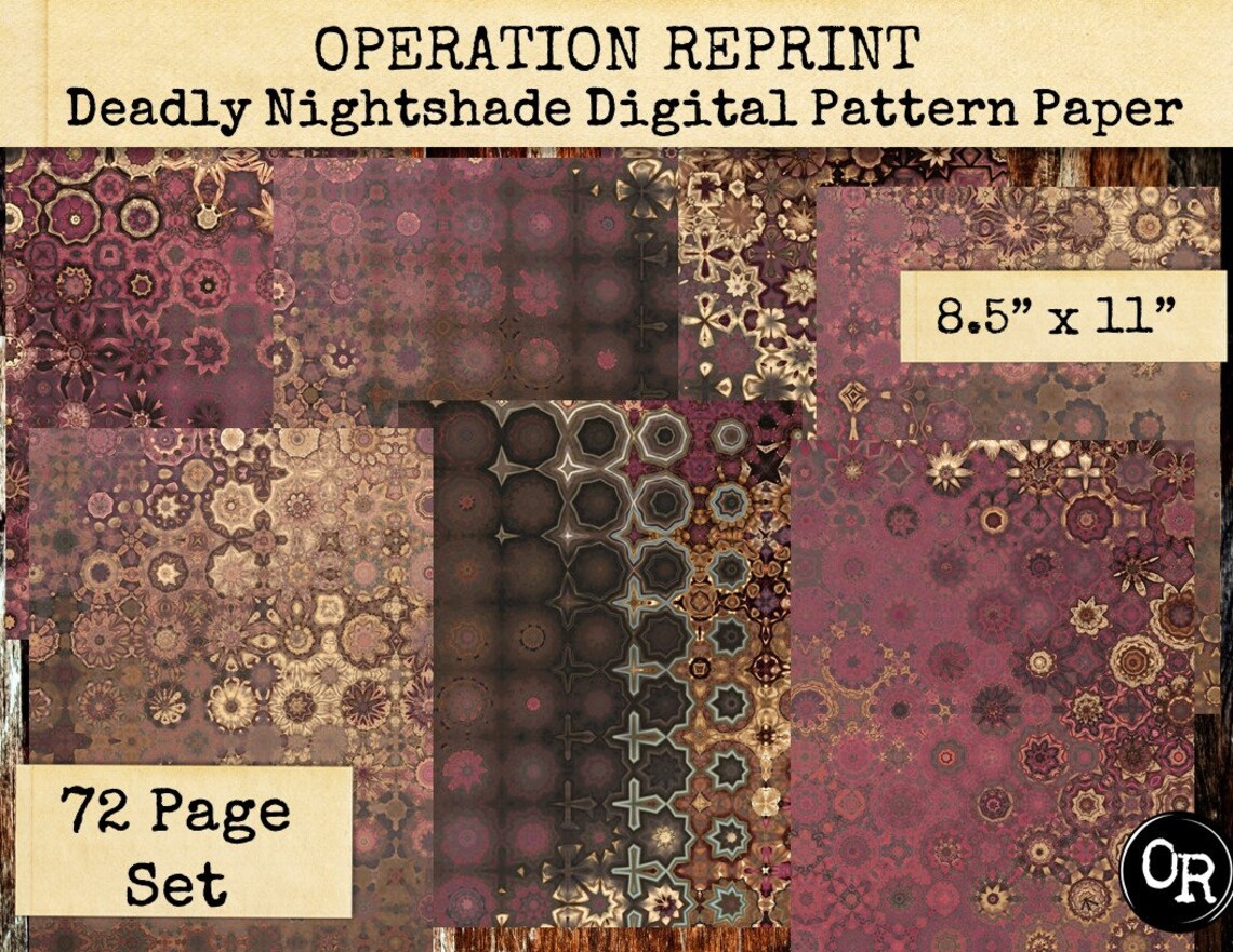 Nightshade Witch Digital Paper Pattern 72 Page Set Grunge - Etsy