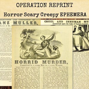 Scary Creepy Horror Ephemera. 128 Images Murder Newspaper, Macabre ...