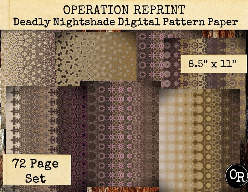 Nightshade Witch Digital Paper Pattern 72 Page Set Grunge - Etsy