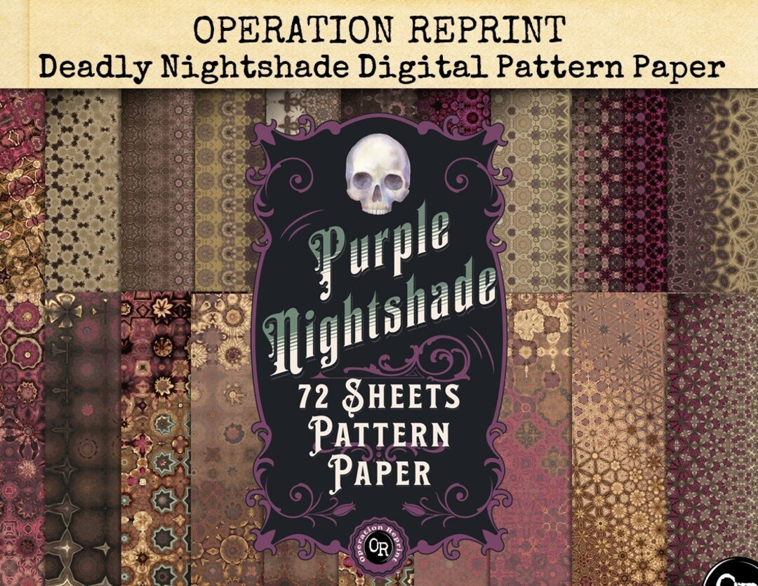 Nightshade Witch Digital Paper Pattern 72 Page Set, Grunge Backgrounds ...