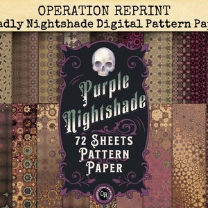 Nightshade Witch Digital Paper Pattern 72 Page Set, Grunge Backgrounds ...
