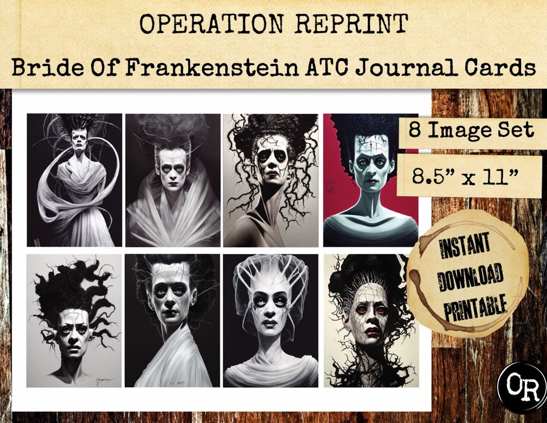Bride of Frankenstein ATC Journal Cards for Junk Journal Scrapbook Clip ...