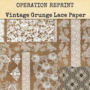 Grunge Lace Digital Collage Paper 24 Sheets for Junk - Etsy