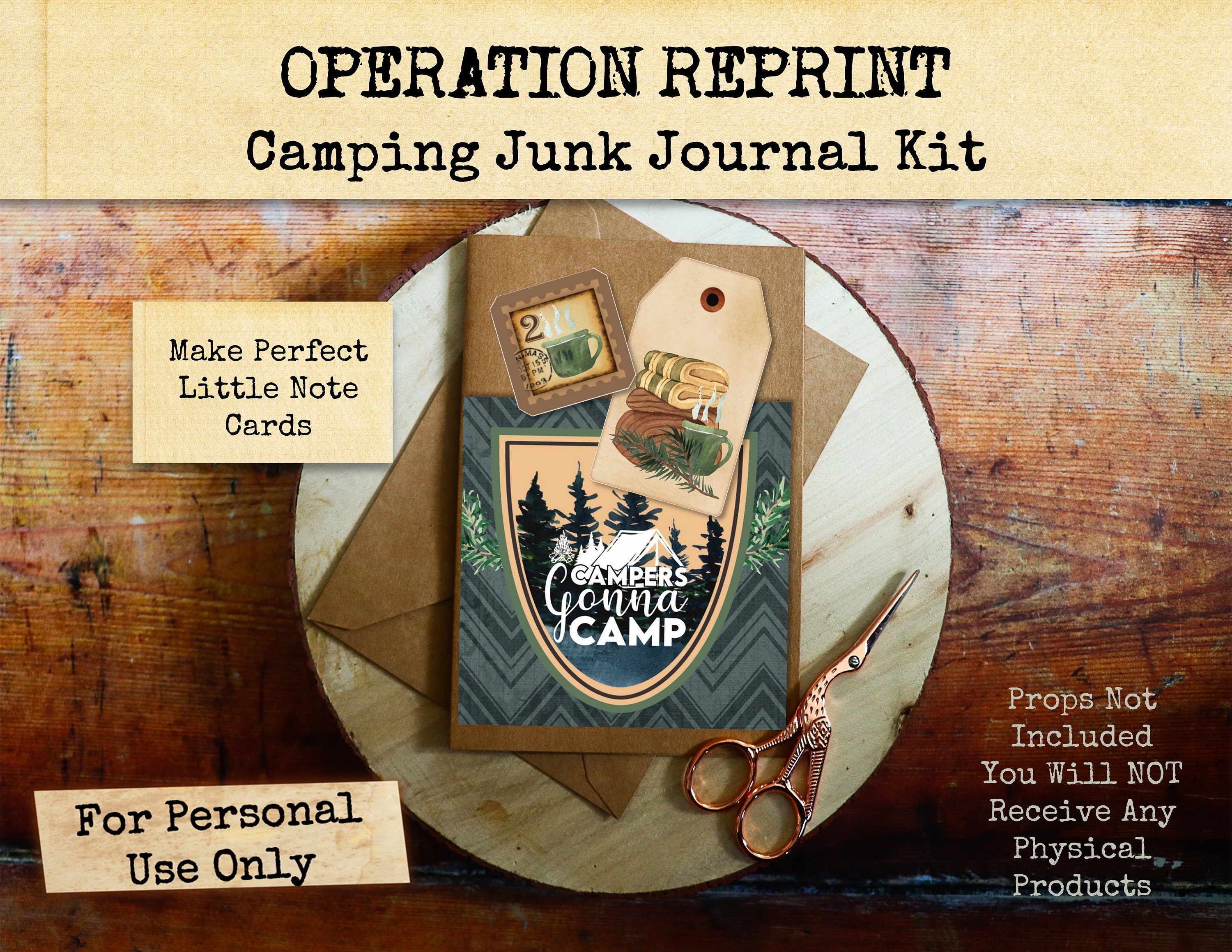 Camping Junk Journal Kit Collage Paper Embellishment and | Etsy