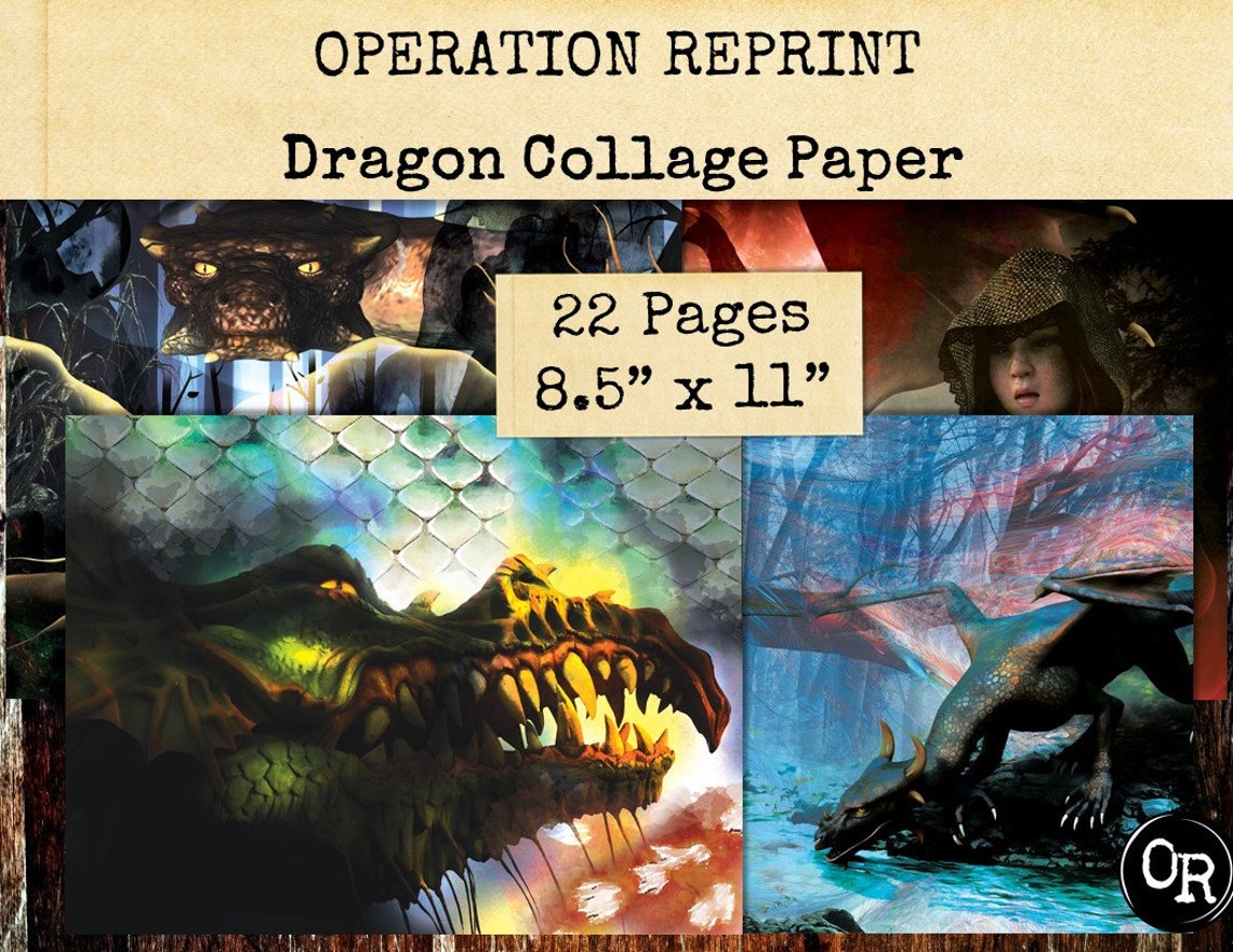 Dragon Collage Paper 22 Sheets for Decoupage Mystical - Etsy
