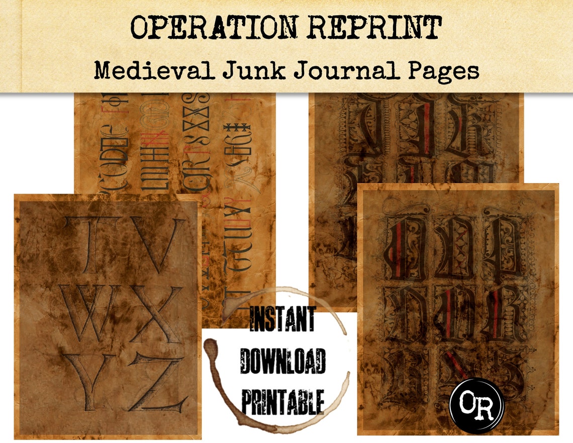 Ancient Junk Journal Pages Collage Ephemera Paper Fantasy | Etsy