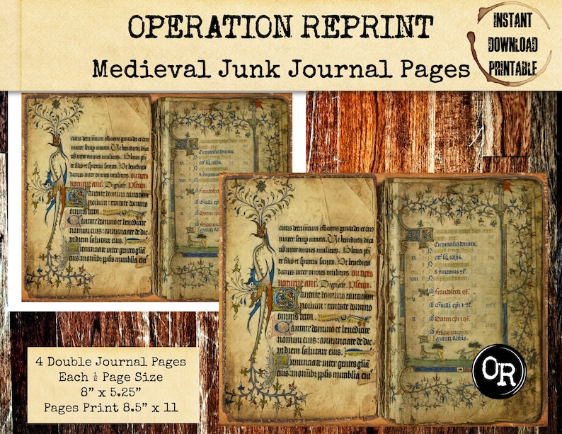 Medieval Junk Journal Pages Illuminated Ephemera Paper - Etsy