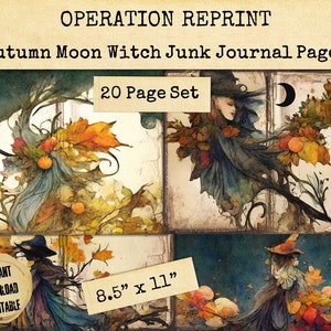 Autumn Moon Witch Junk Journal 20 Pages of Witchy Lunar Witchcore ...