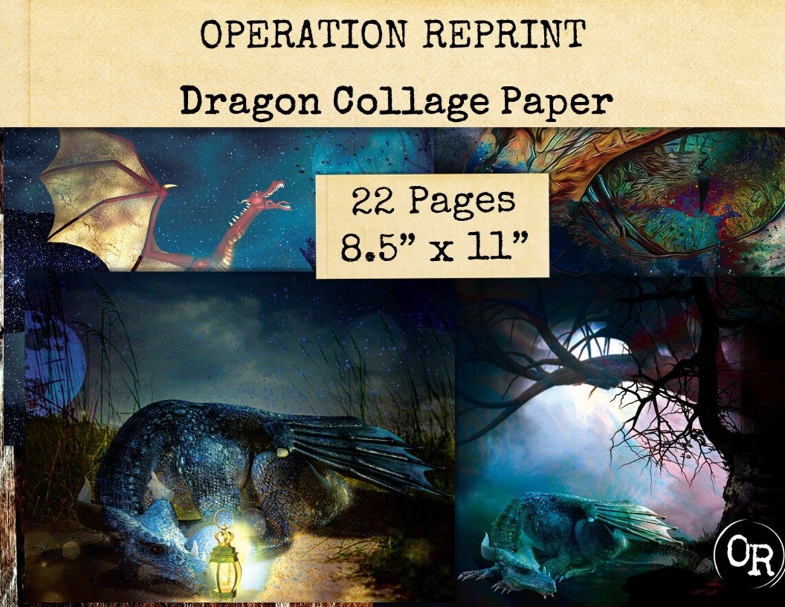 Dragon Collage Paper 22 Sheets for Decoupage Mystical - Etsy