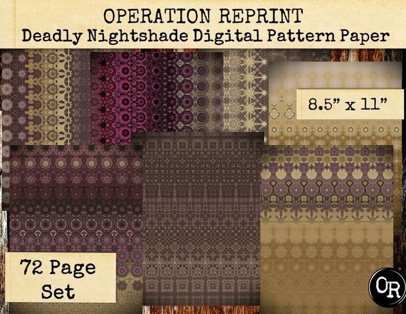 Nightshade Witch Digital Paper Pattern 72 Page Set Grunge - Etsy