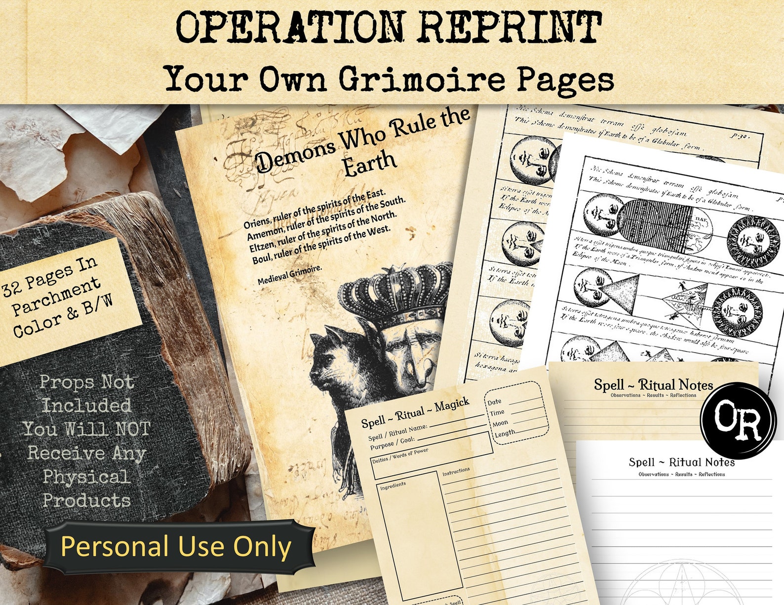 Grimoire Pages, Spell Book, Witch Journal, Witchcraft Printable ...