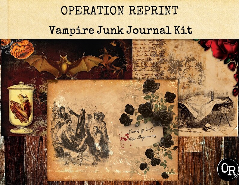 Vampire Junk Journal Kit 20 Pages Gothic Grunge PDF and JPEG - Etsy