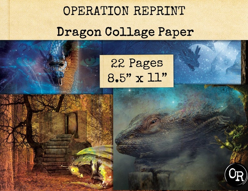 Dragon Collage Paper 22 Sheets for Decoupage Mystical - Etsy