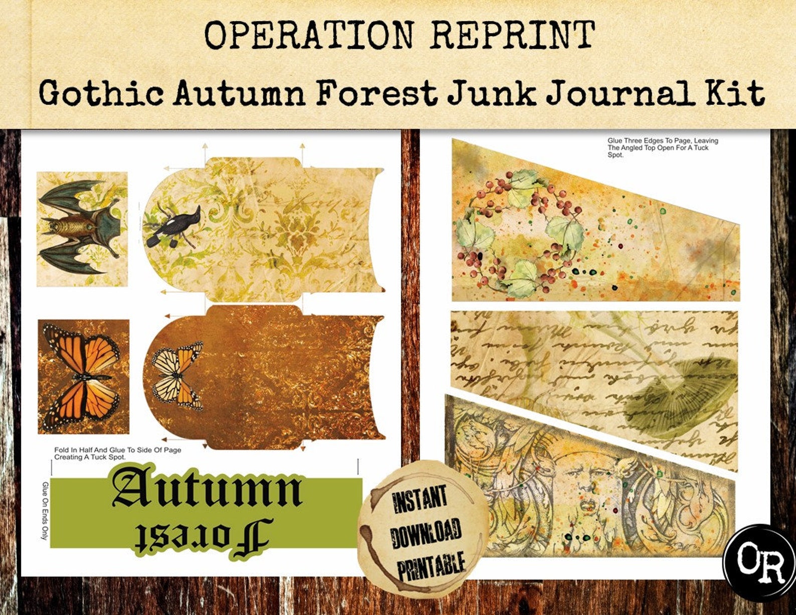 Gothic Autumn Forest Junk Journal Kit 30 Pages of Collage | Etsy