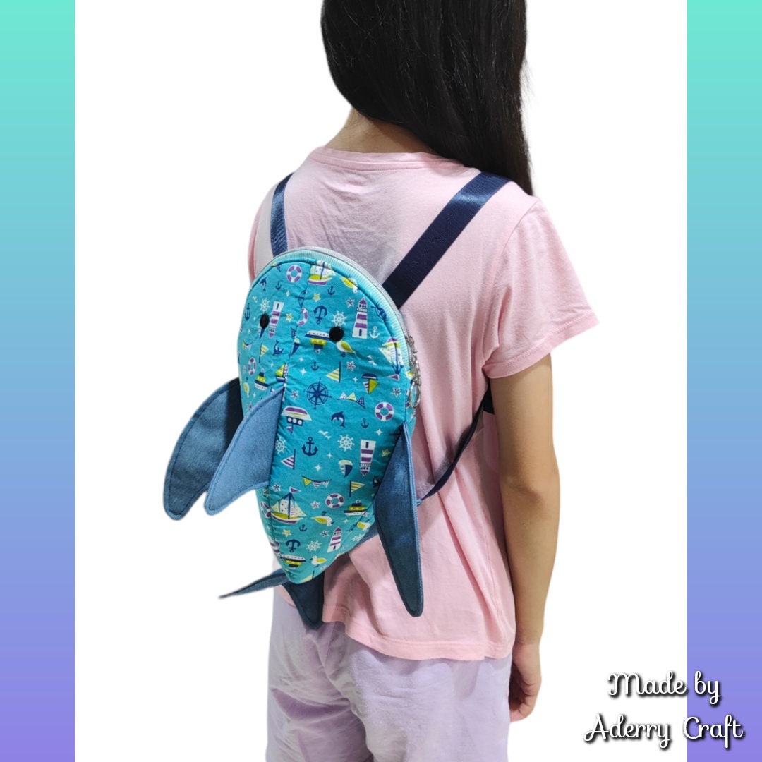 Shark Backpack Bag Sewing Pattern - PDF, Video, Projector Files & SVGS ...