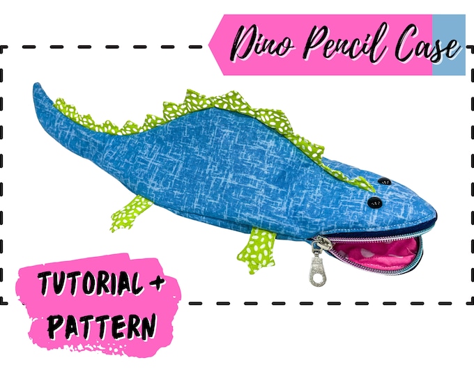 Dino Pencil Case Tutorial and Pattern - Etsy