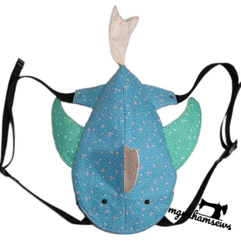 Shark Backpack Bag Sewing Pattern - PDF, Video, Projector Files & SVGS ...