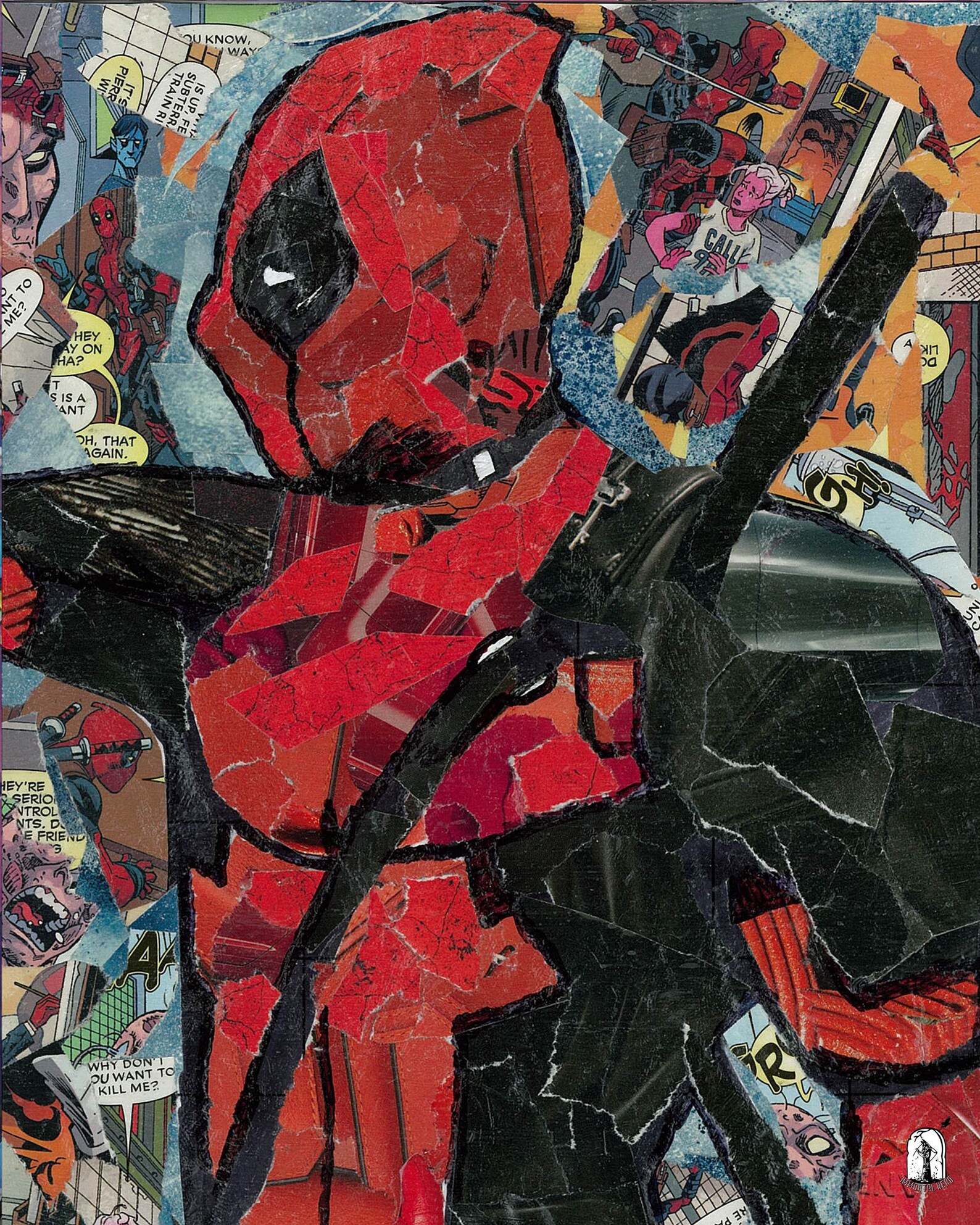 Deadpool Analog Comic Collage Print - Etsy