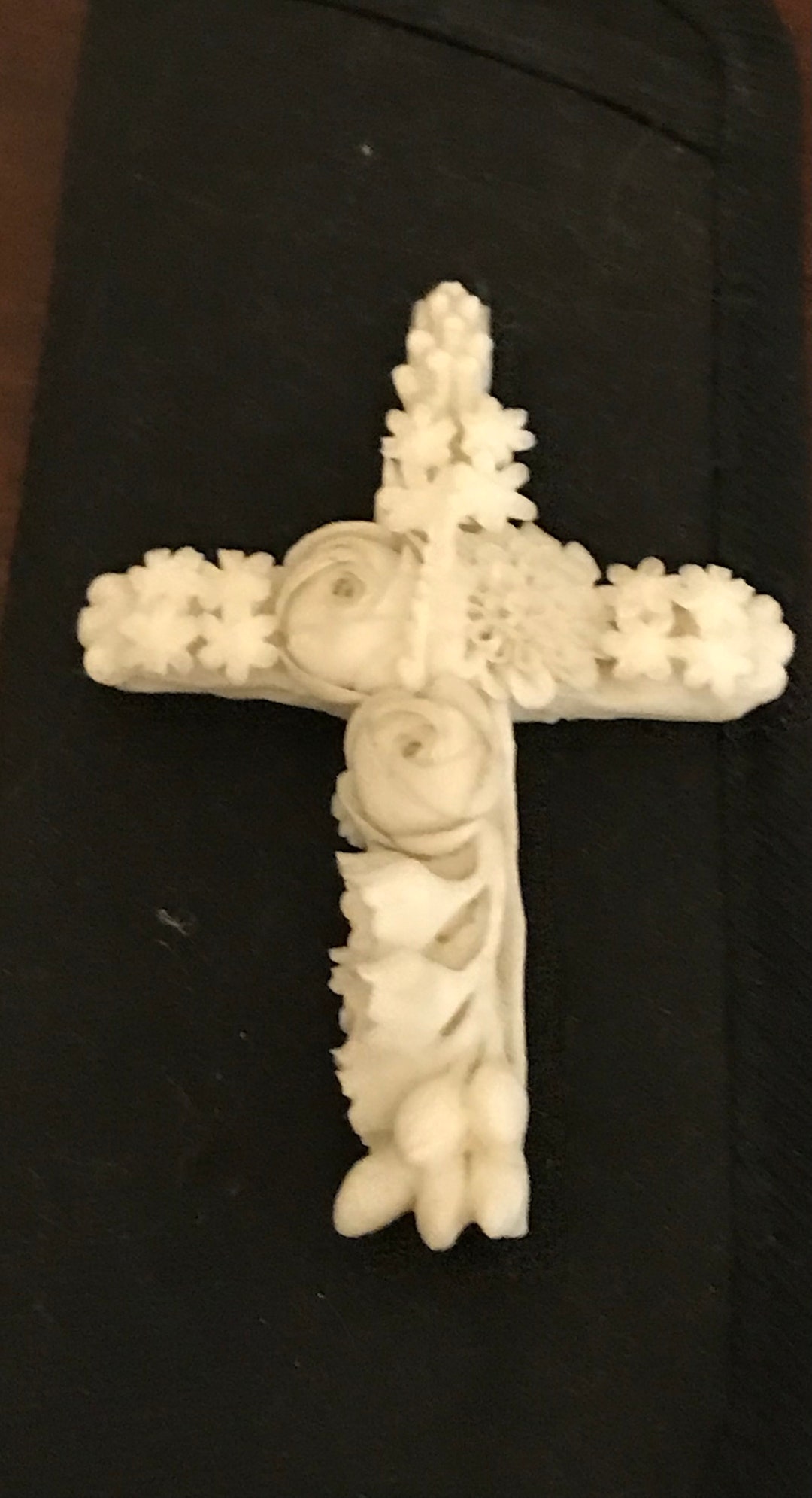 Beautiful Antique Floral Parian Cross - Etsy