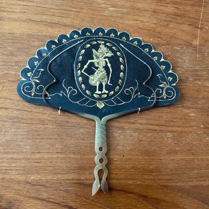 Antique Indonesian Hand Fan With Carved Horn Handle - Etsy