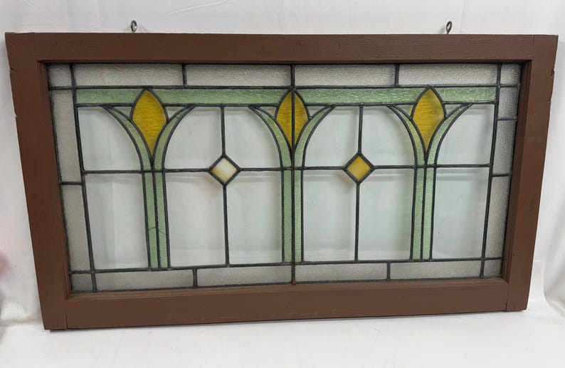 Arts and Crafts Leaded Window Stylized Tulip - Etsy