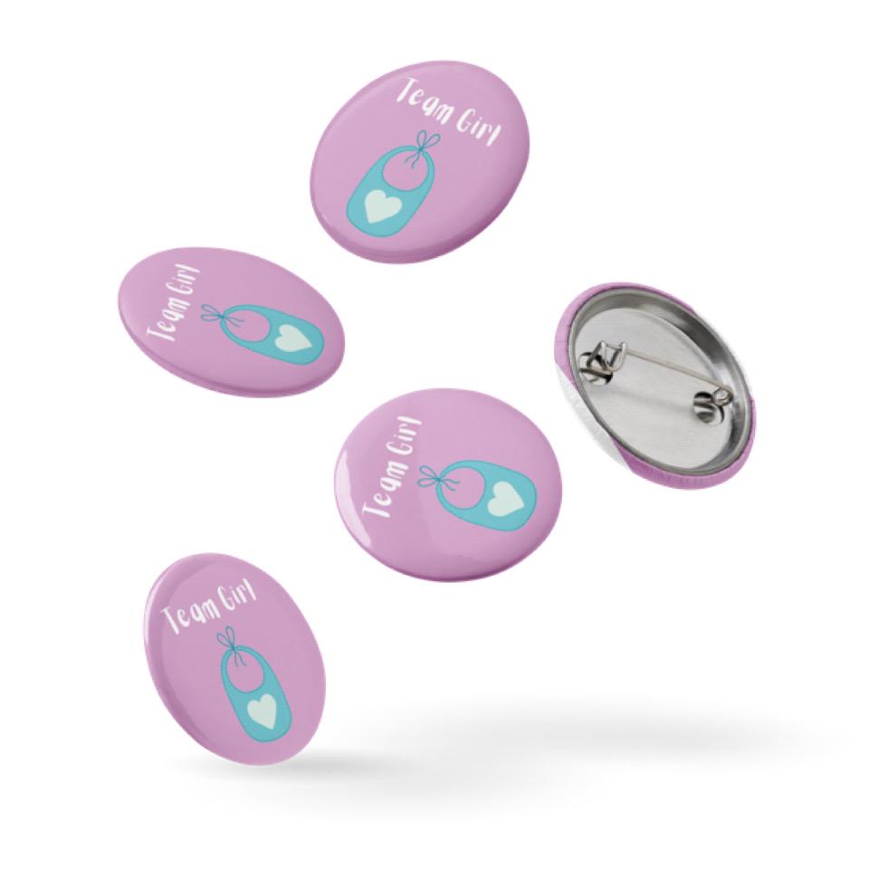 Team Girl Pins Set Gender Reveal Baby Shower - Etsy